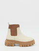 Agora platform chelsea boots in off white leather womens shoes ...