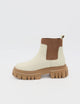 Agora platform chelsea boots in off white leather womens shoes ...
