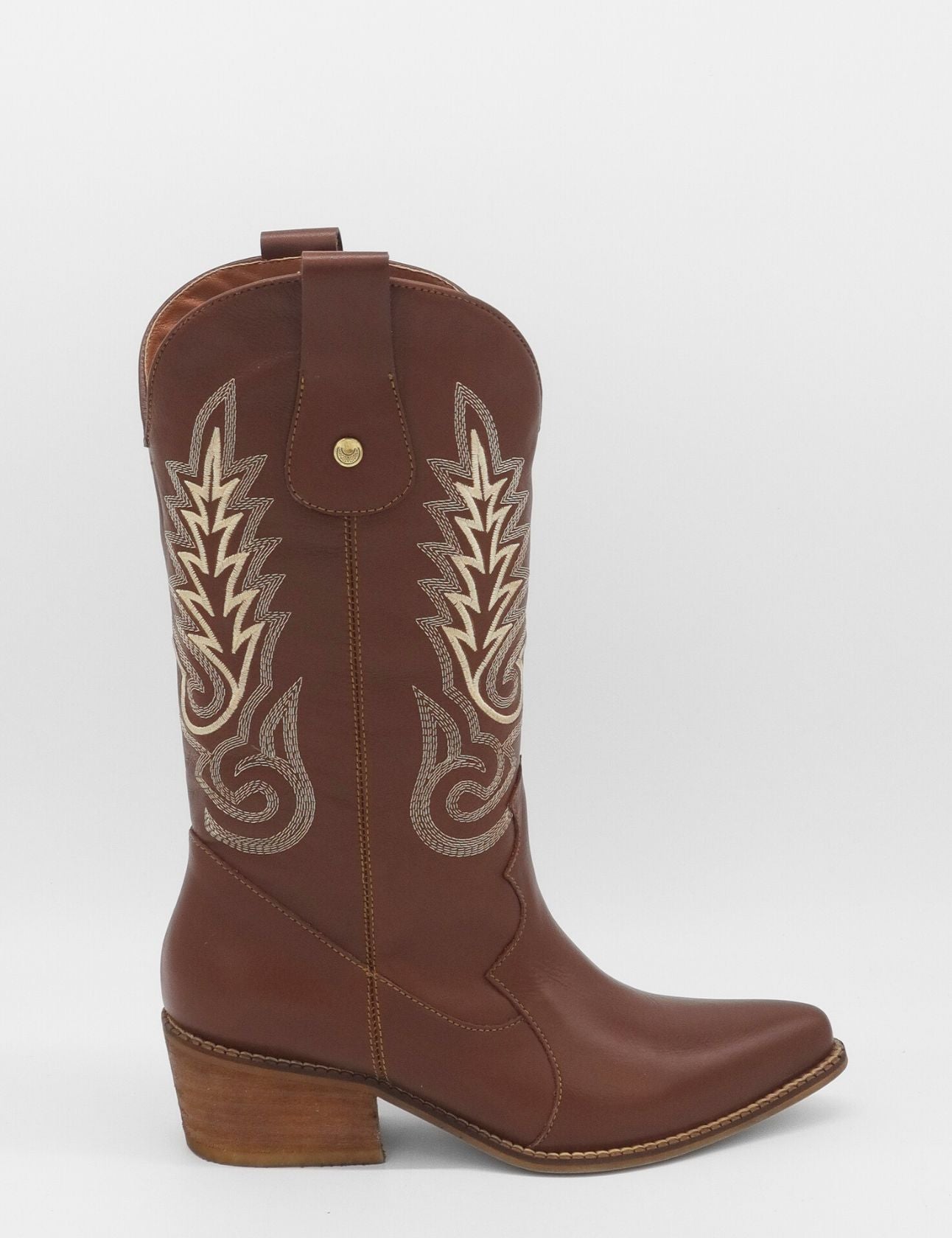 Stivali Loyal western cowboy boots in brown leather women's shoes ...
