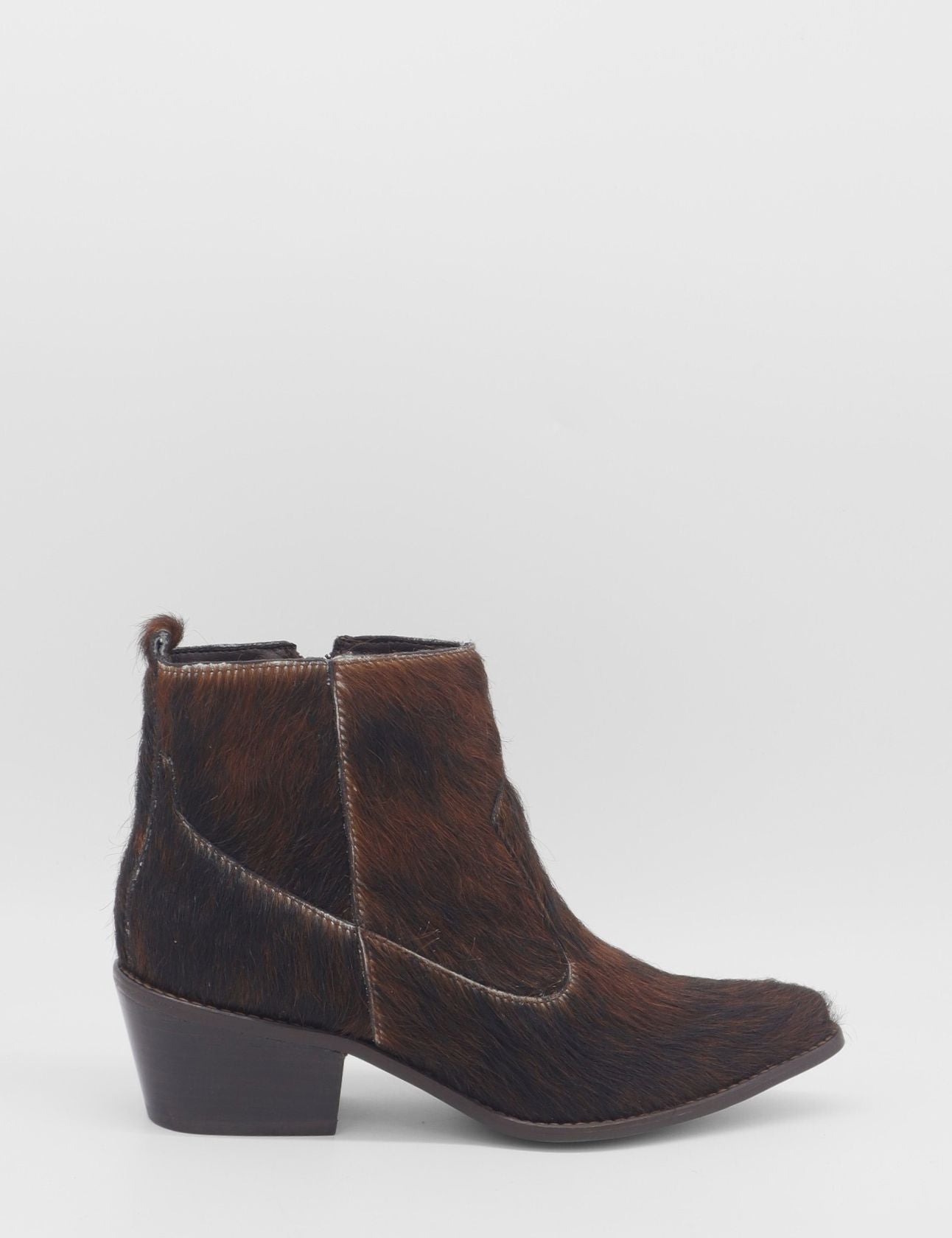 Stivali Nomad western cowboy booties in brown cowhide leather womens s ...