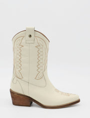 Stivali Unstoppable western cowboy boots in ivory leather womens shoes ...